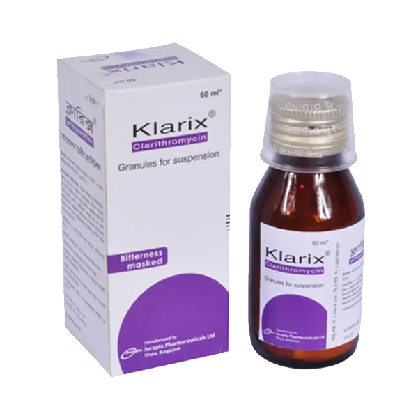 Buy Klarix 60 ml Powder for Suspension: View Uses, Price, Side Effects - osudpotro