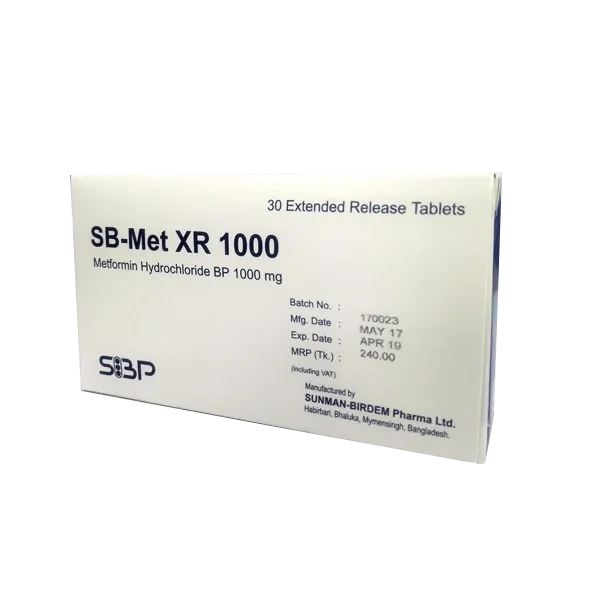 SB-Met XR 1000 mg | Sunman-Birdem Pharma Ltd | Order Online - OsudPotro